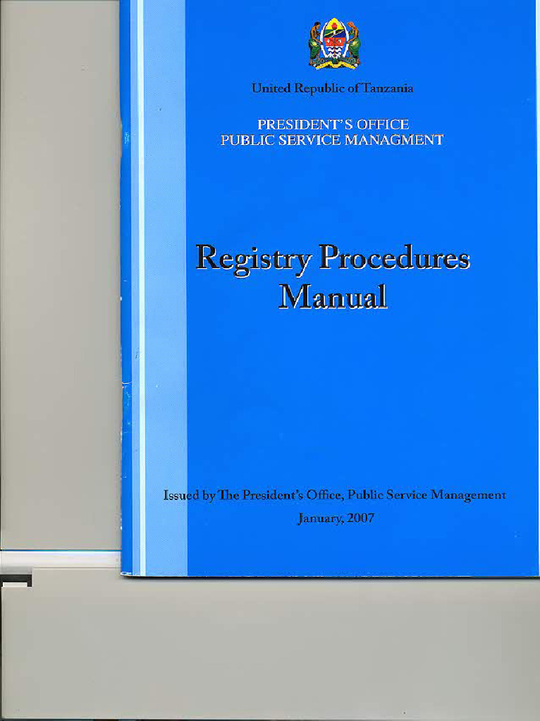 SW 1613498051 Registry Procedures Manual | PDF