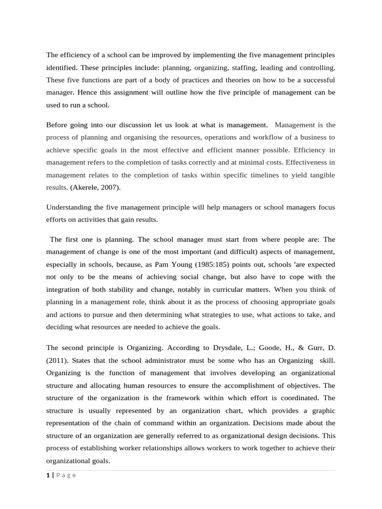 Management Principles Assignment 1 | PDF | Audit | Attitude (Psychology)