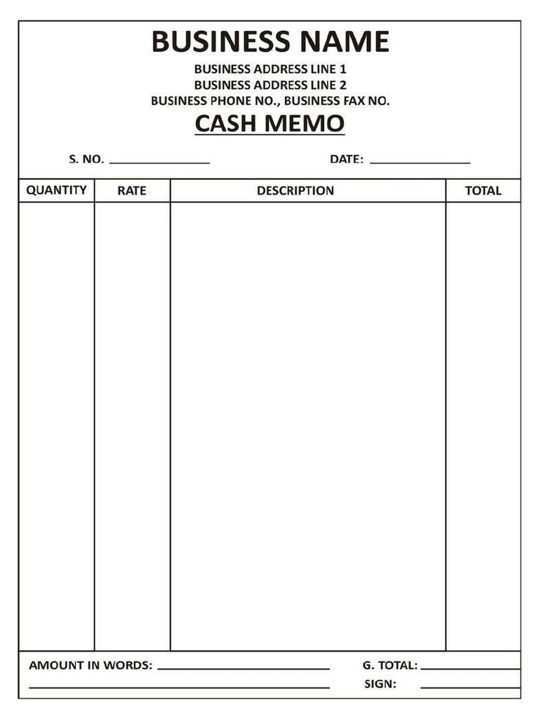 Cash Bill Format | PDF