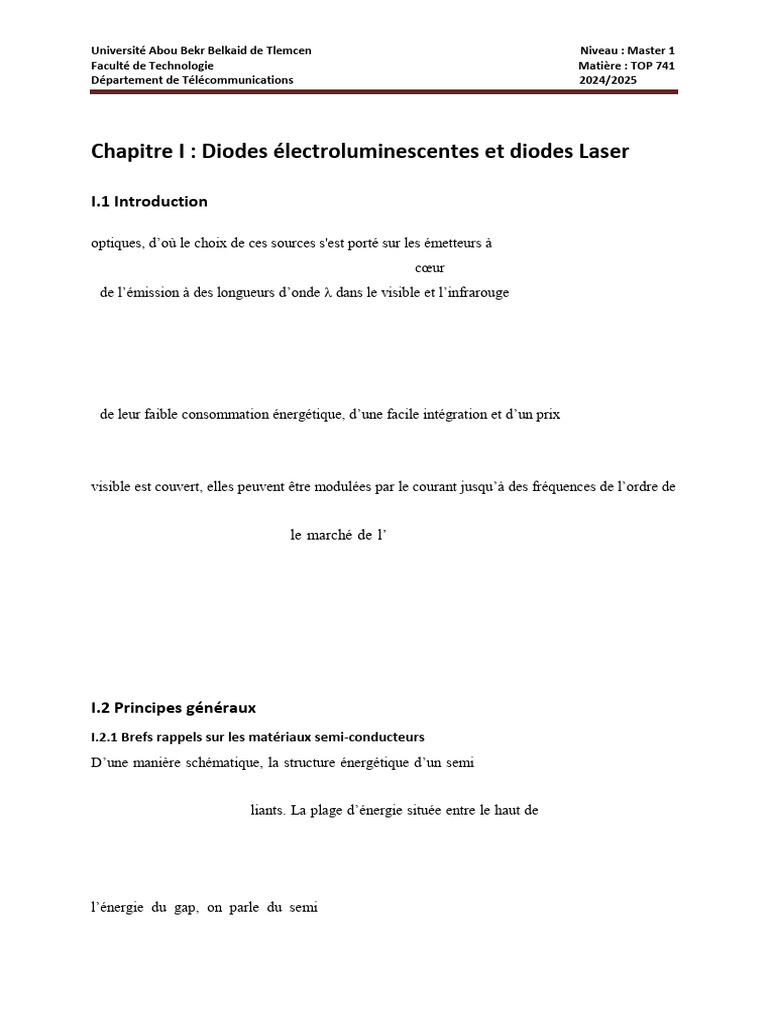 Diodes électroluminescentes et lasers | PDF | Bande interdite | Semi ...