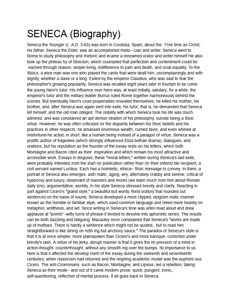 SENECA | PDF | Seneca The Younger