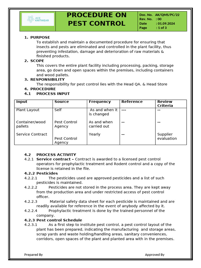 22 Sop Pest Control | PDF | Pest Control | Pest (Organism)