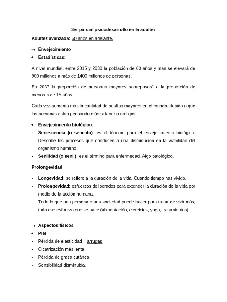 Guía Psicodesarrollo en La Adultez | PDF | Vejez | Memoria