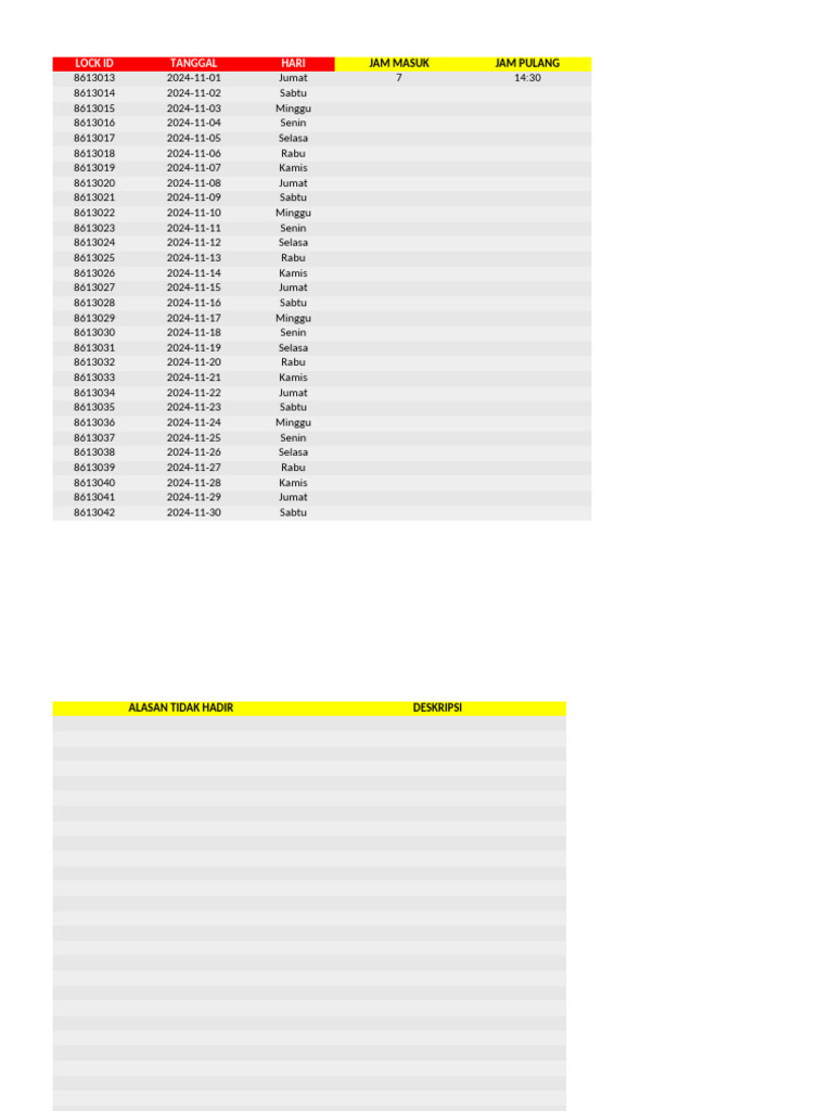 Template Absensi | PDF