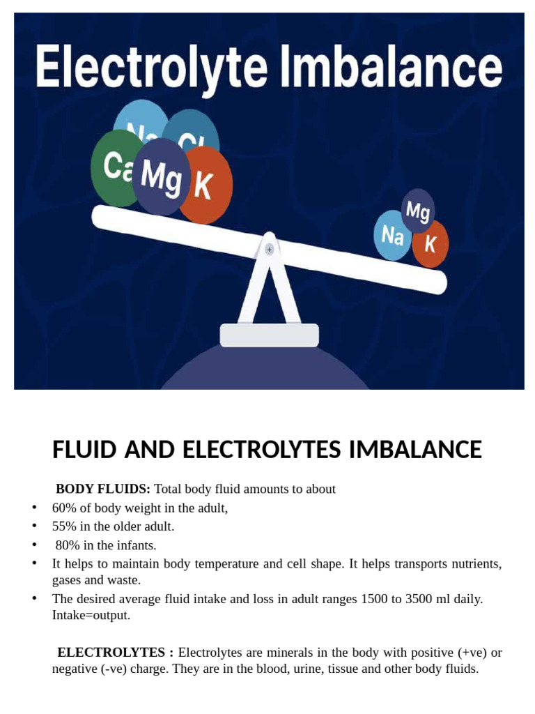 Fluid and Electrolyte | PDF | Homeostasis | Electrolyte