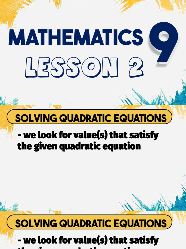 LESSON 2A Extracting Square Roots | PDF | Quadratic Equation ...