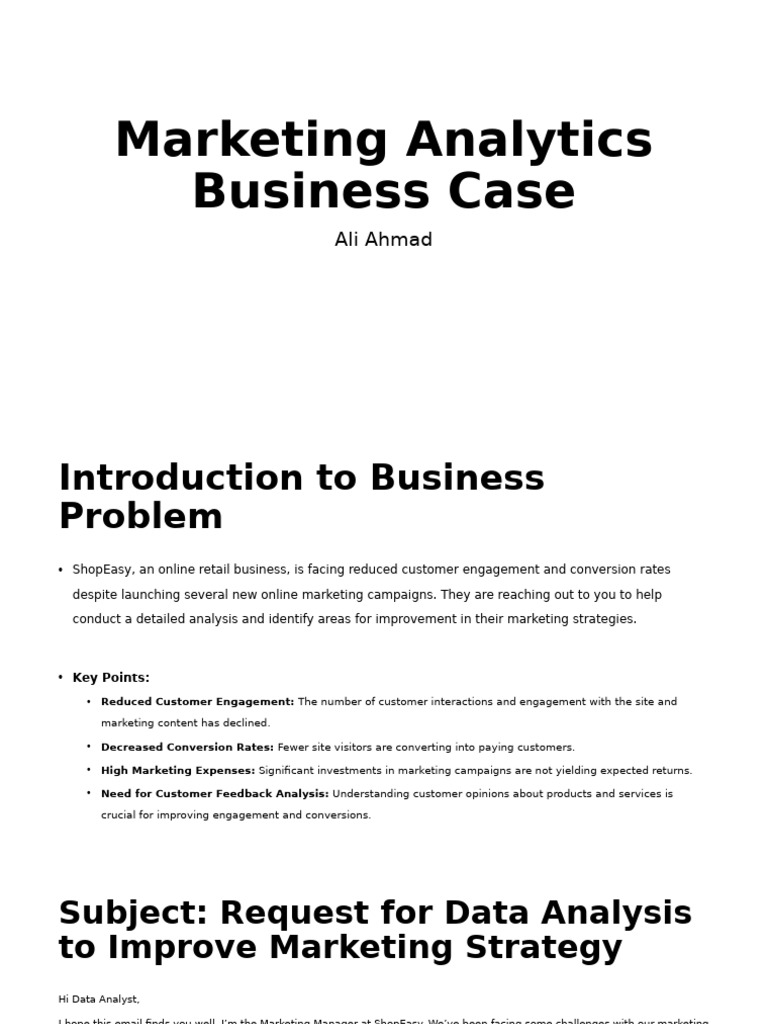 Episode 1 - Marketing Analytics Business Case (Clean) | PDF | Data Analysis | Marketing Strategy