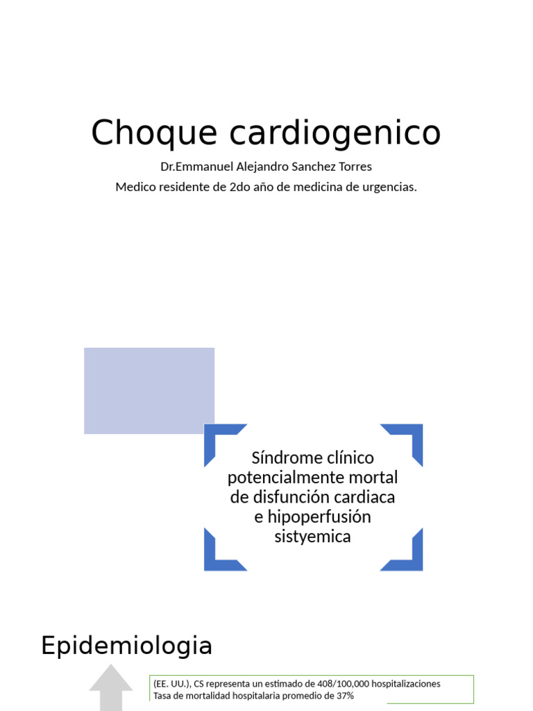Manejo del Shock Cardiogénico | PDF | Infarto de miocardio | Choque ...