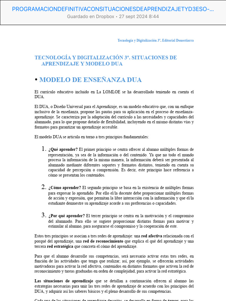 Modelo de Enseñanza Dua | PDF | Evaluación | Aprendizaje