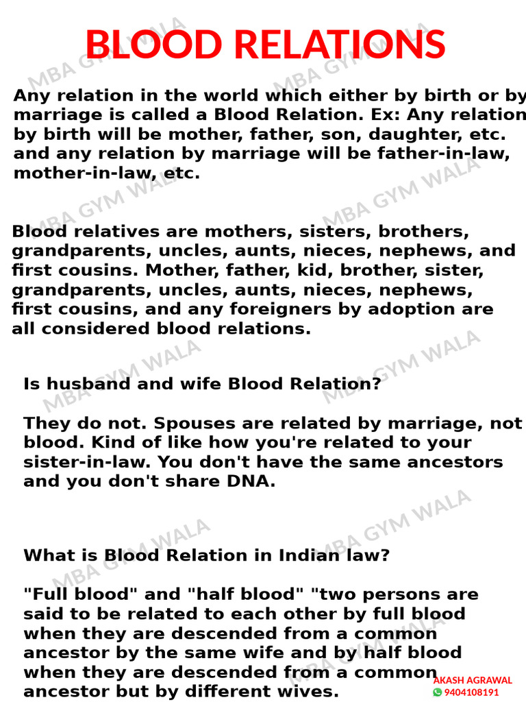 Blood Relation Puzzles Guide | PDF | Marriage | Living Arrangements