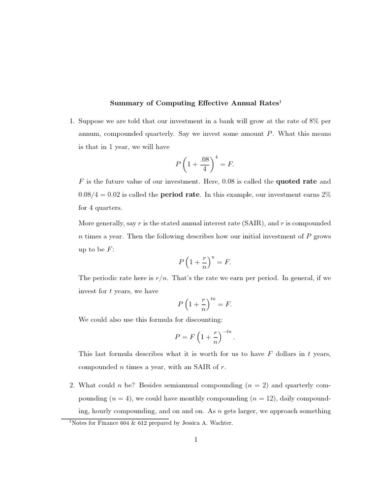 Understanding Effective Annual Rates | PDF | Interest | Credit