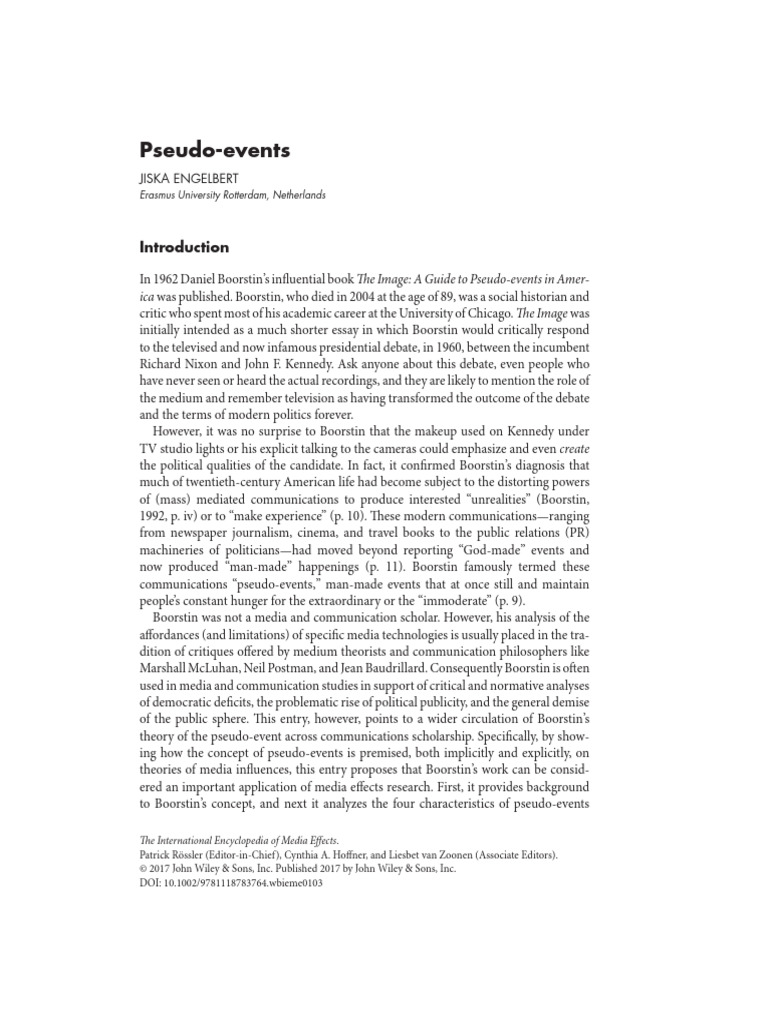 Pseudo-events | PDF | Reality | News