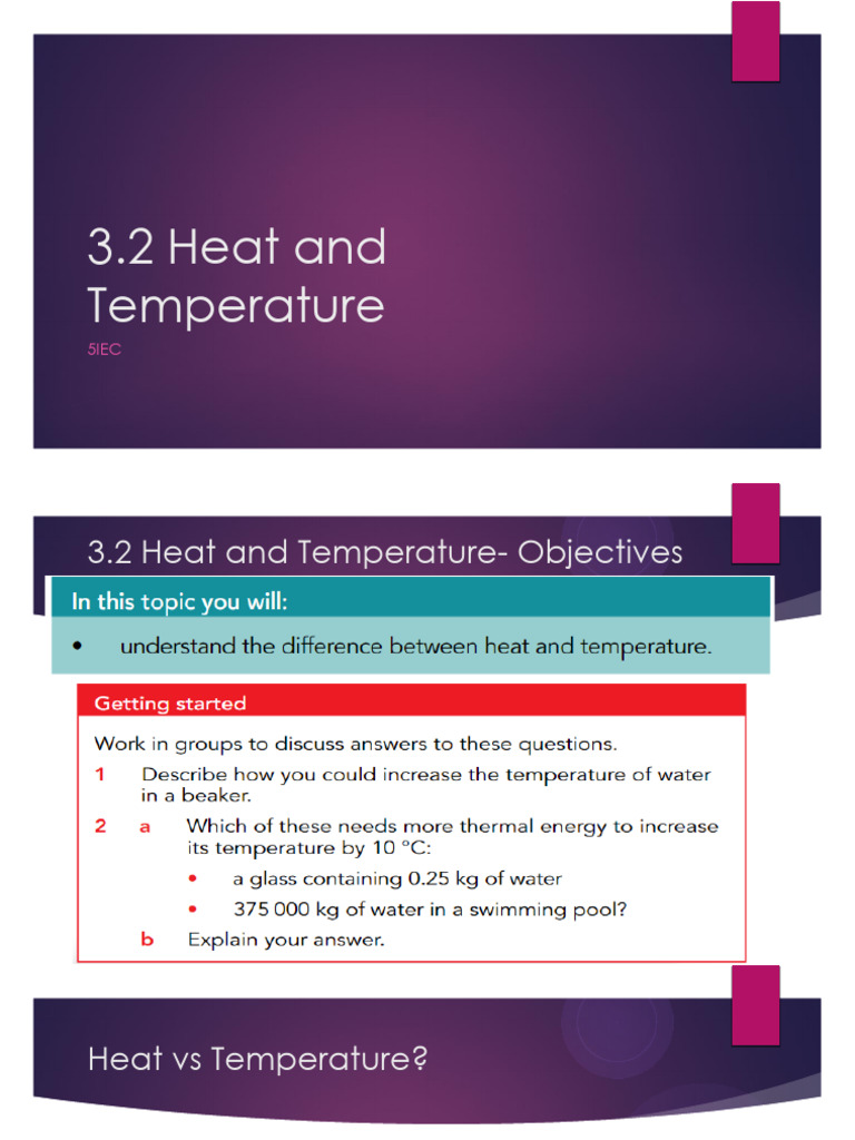 Heat vs Temperature Explained | PDF | Heat | Temperature