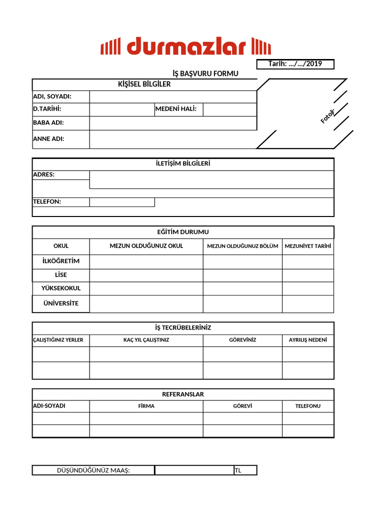 Is Basvuru Formu | PDF