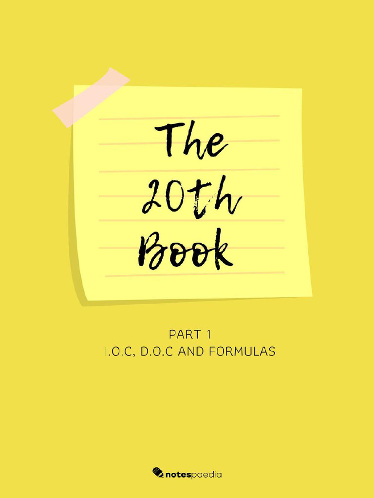 The 20th Book Part 1 by Notespaedia Compress | PDF