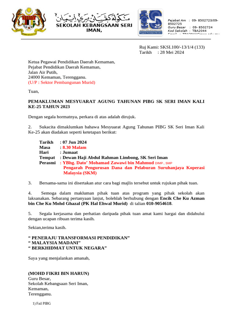 Surat MAKLUM PPD | PDF