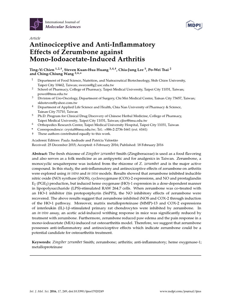 Chien Et Al. - 2016 - Antinociceptive and Anti-Inflammatory Effects of ...