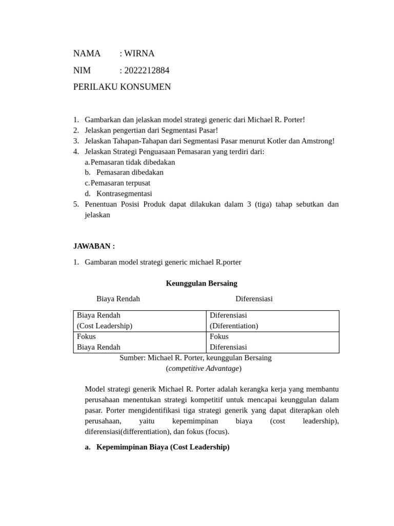 Tgs 1 Perilkau Konsumen (WIRNA) | PDF | Bisnis