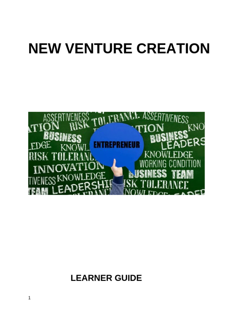 New Venture Creation | PDF | Entrepreneurship | Taxes