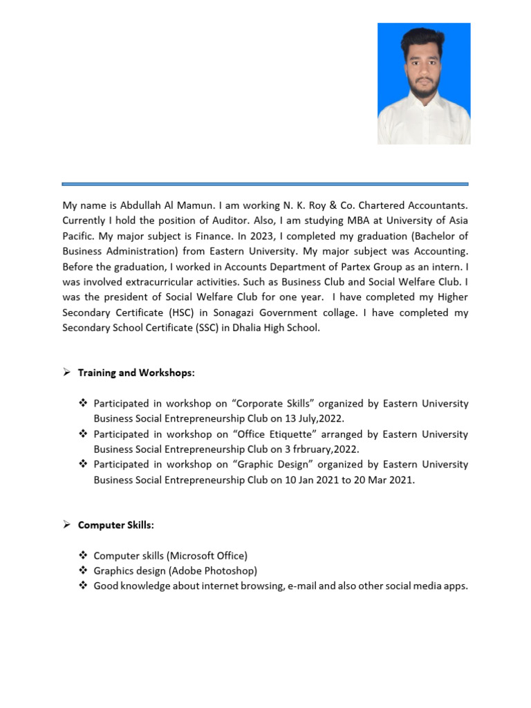 Profile of Abdullah Al Mamun | PDF