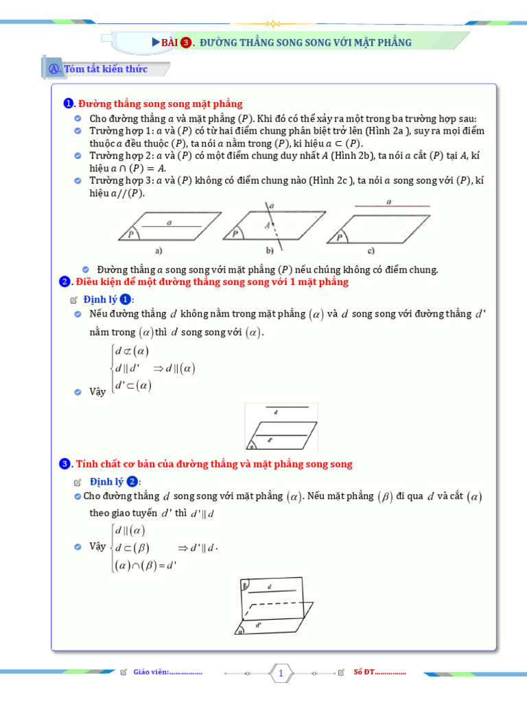 C4-B3 - Duong Thang Song Song Mat Phang | PDF