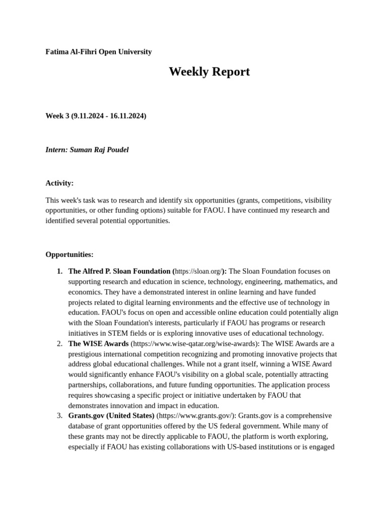 Weekly Report 3 | PDF | Science, Technology, Engineering, And Mathematics