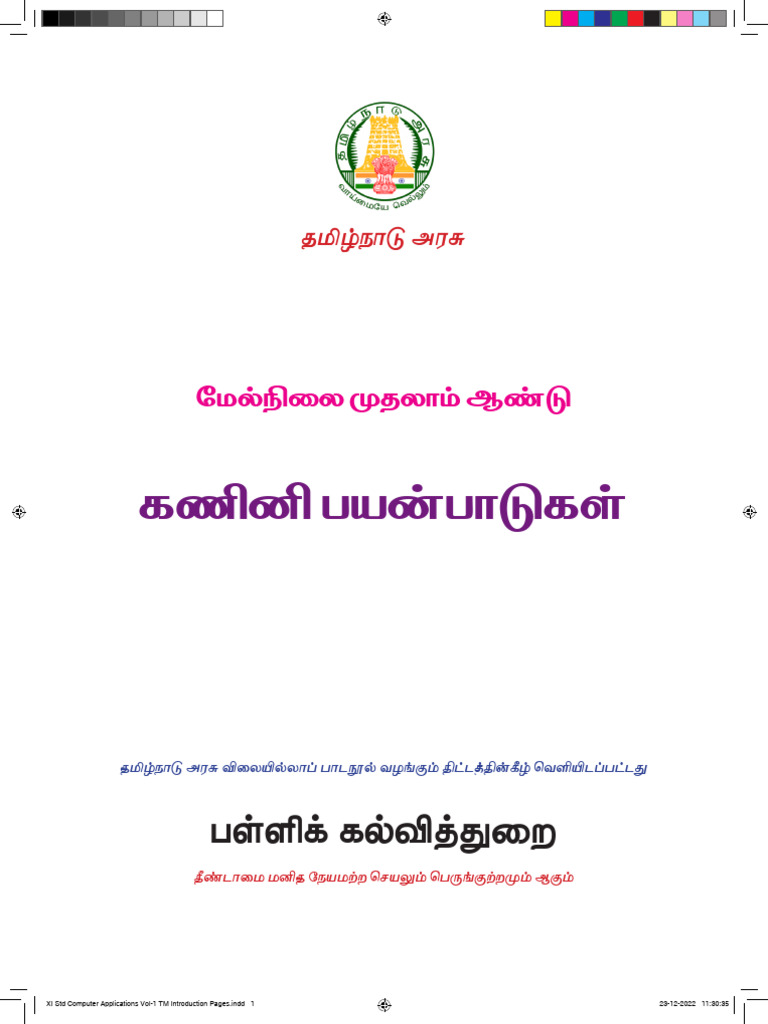 11th Computer Application TM Text | PDF