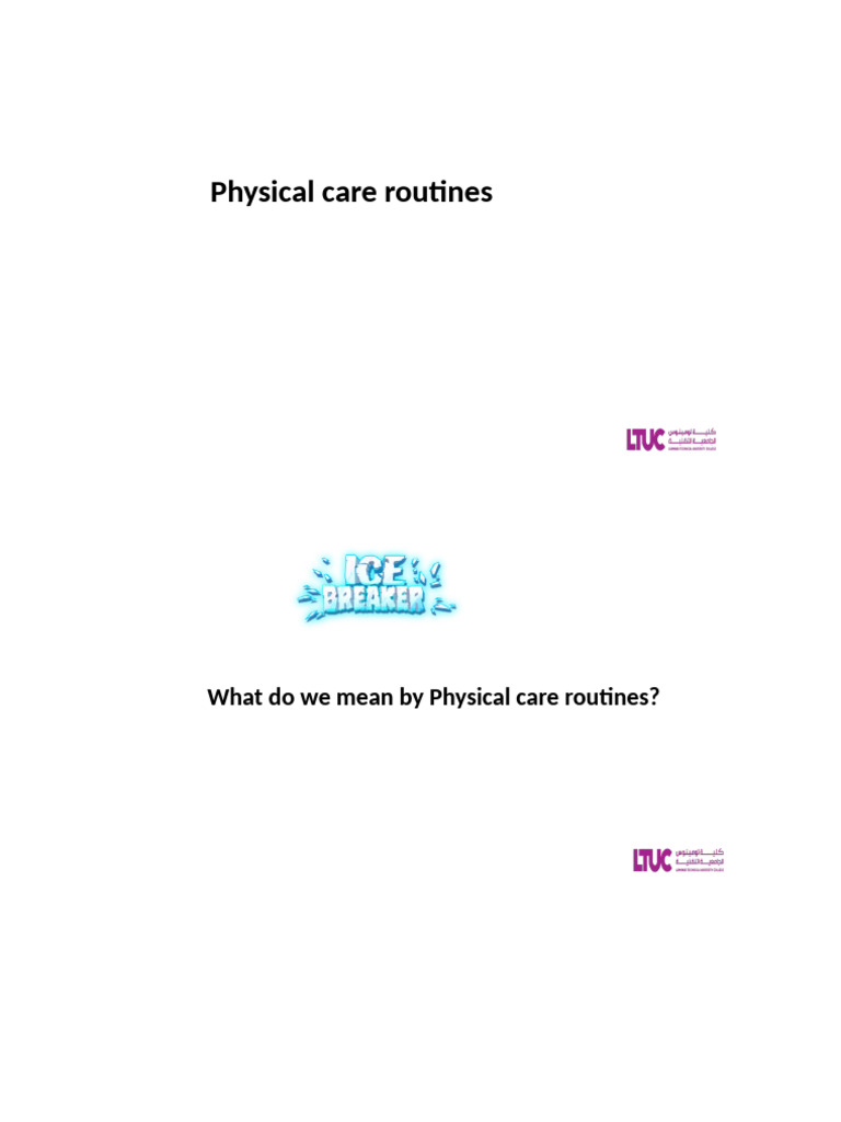 Physical Care Routines Long Term Condition | PDF | Occupational Therapy ...