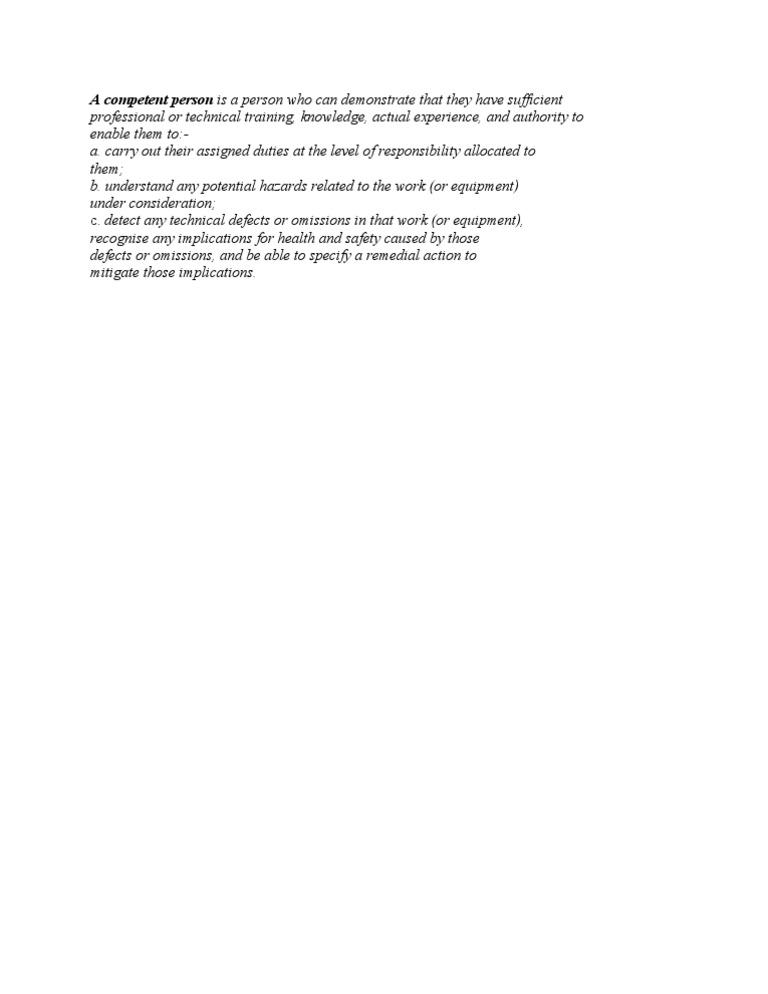 Definition of a Competent Person | PDF