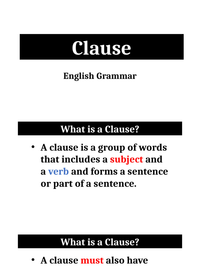 Clauses | PDF | English Grammar | Verb