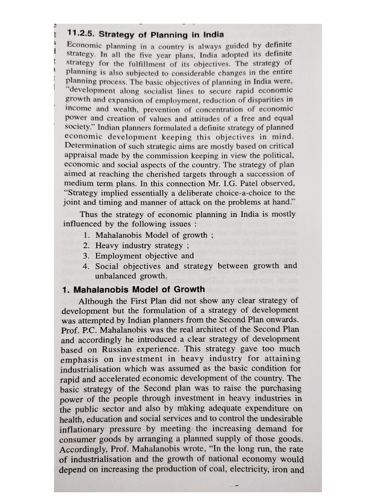Mahalnobis Model of Growth | PDF