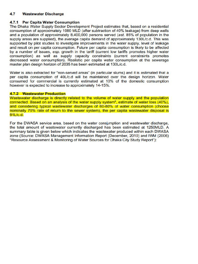 Design Guidline According To WASA Masterplan Report | PDF