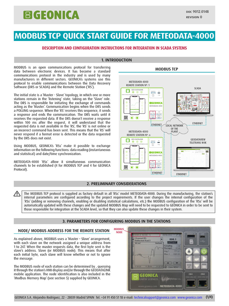 9012 0148 MODBUS TCP MTD4K Quick Guide | PDF | Ip Address | Computer Network
