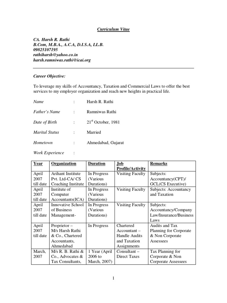 Harsh Rathi Profile | PDF | Accountant | Accounting