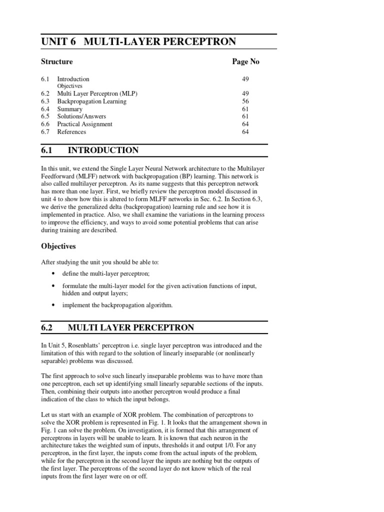 Multilayer Perceptron | PDF | Computational Neuroscience | Theoretical ...
