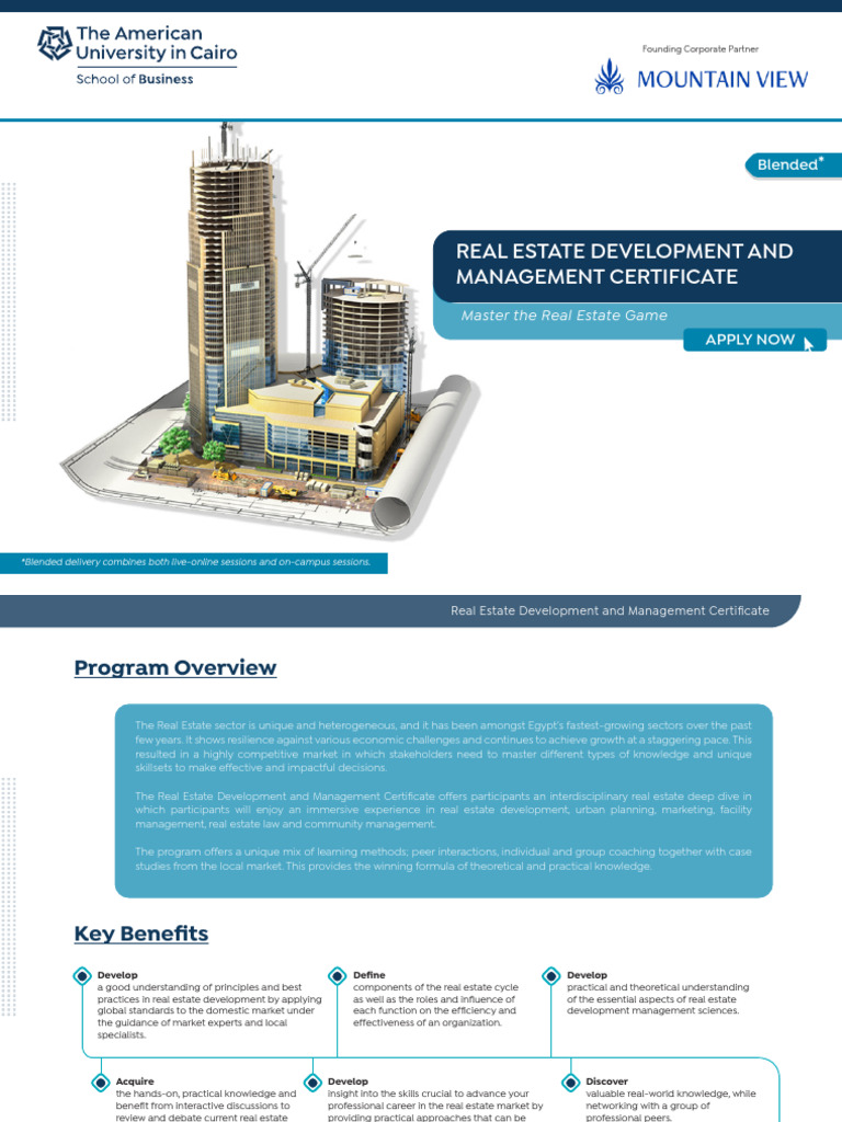 Real Estate Development Certificate Program | PDF | Marketing | Knowledge