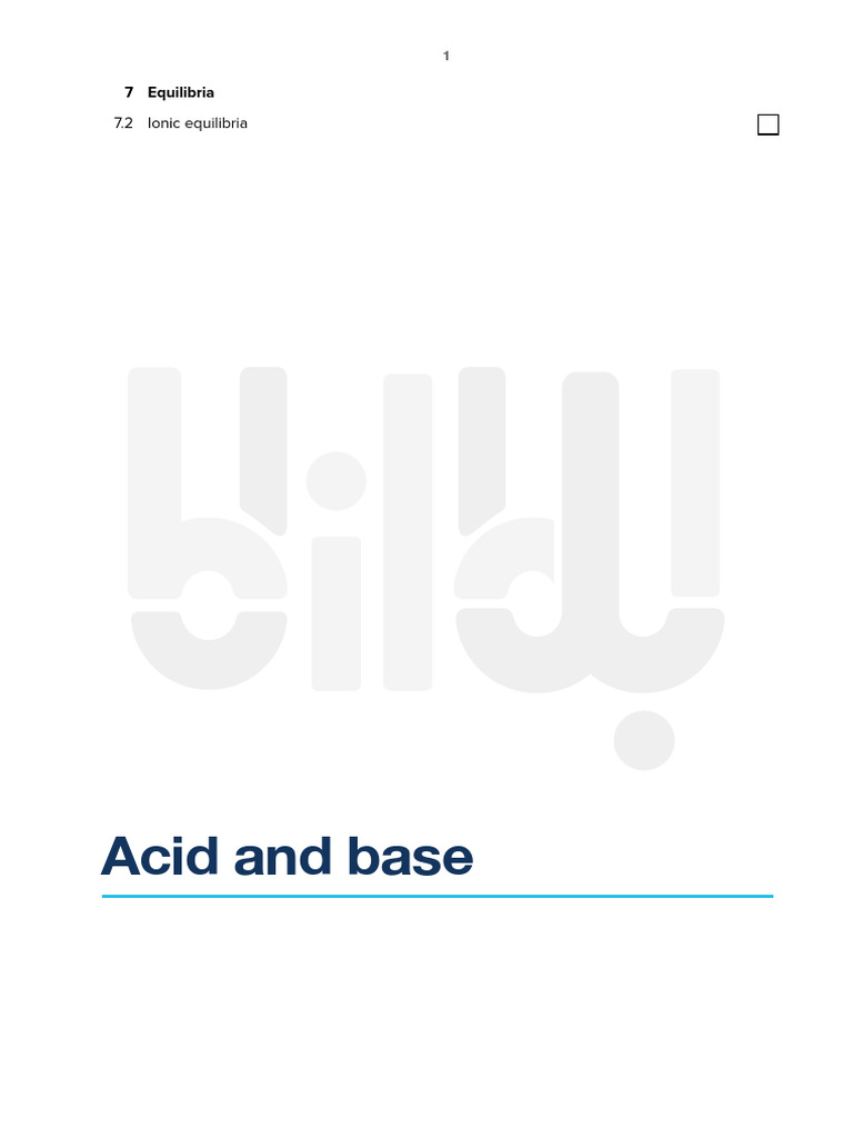 05 Acid and Base Notes 2021 | PDF | Acid | Ph