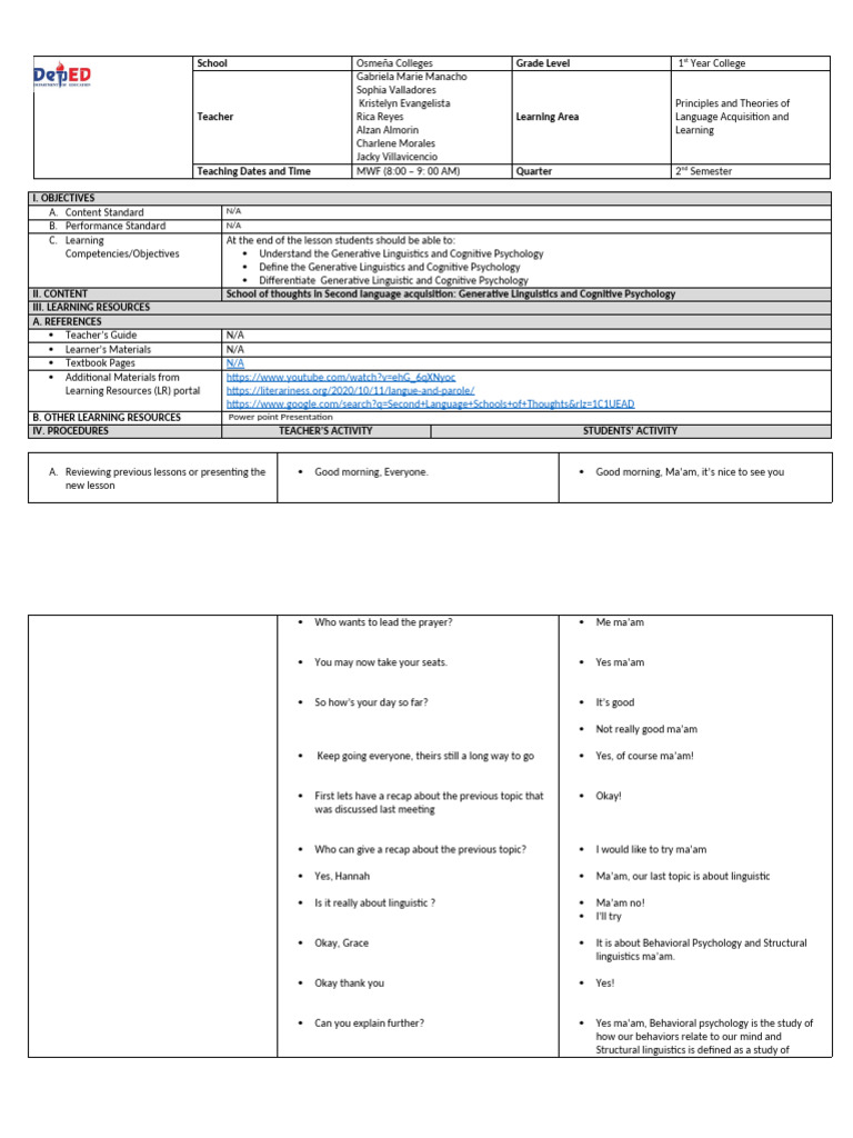 mc-elt-1-LP-1 | PDF | Cognition | Linguistics