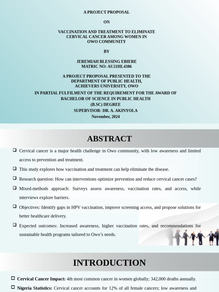 Edited JEREMIAH BLESSING PROJECT PROPOSAL... | PDF | Cervical Cancer ...