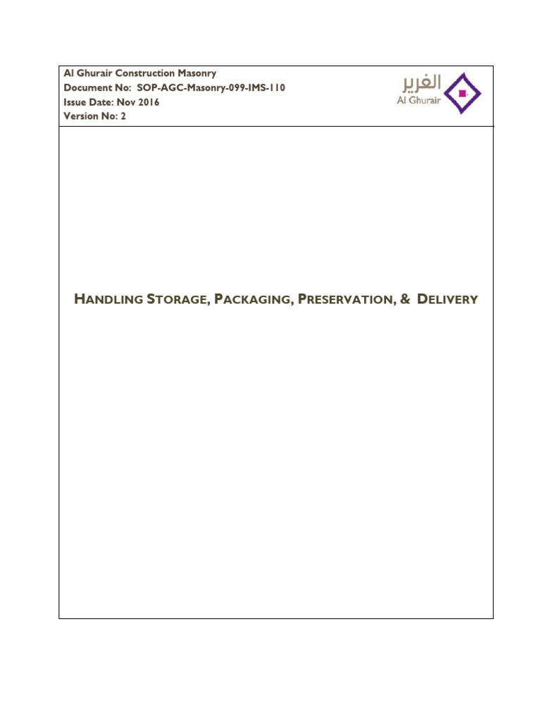 Handling Storage Packaging Preservation And Delivery Pdf Shelf Life