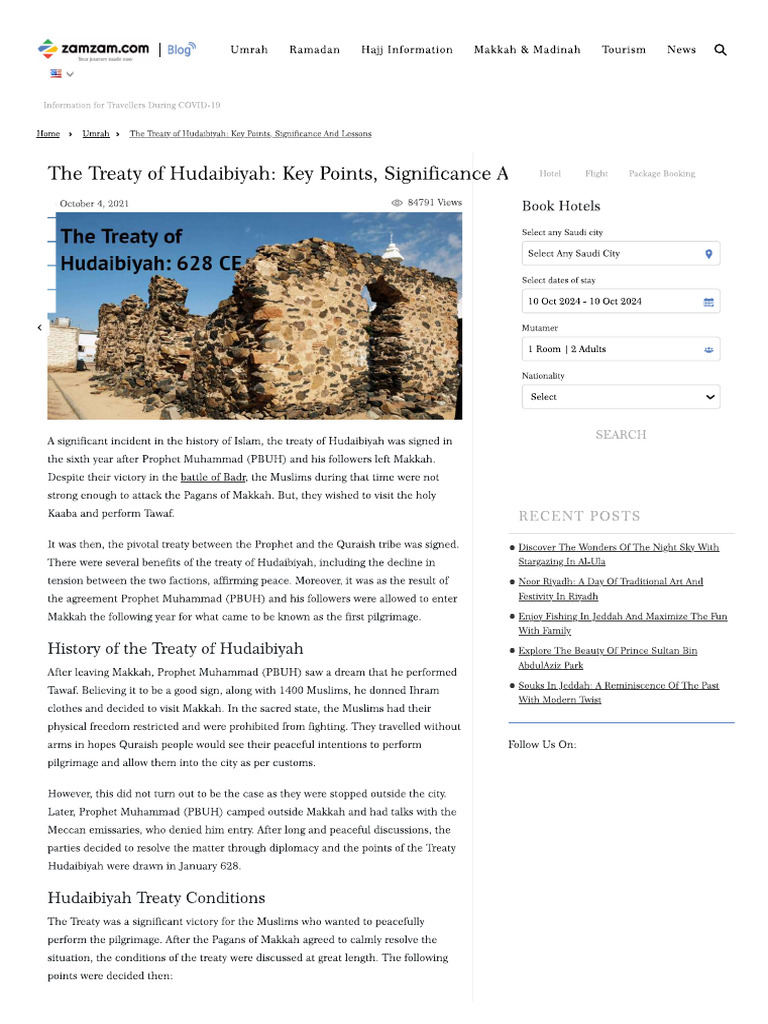 Treaty of Hudaibiya | PDF
