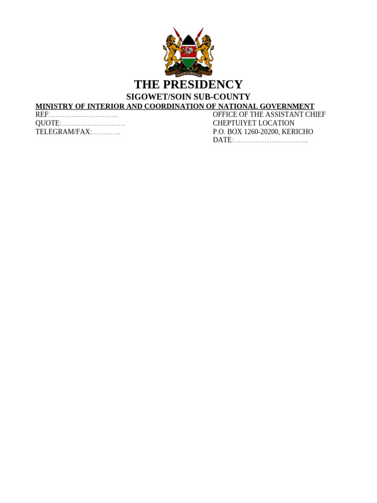 Assistant CHIEF LETTERHEAD | PDF