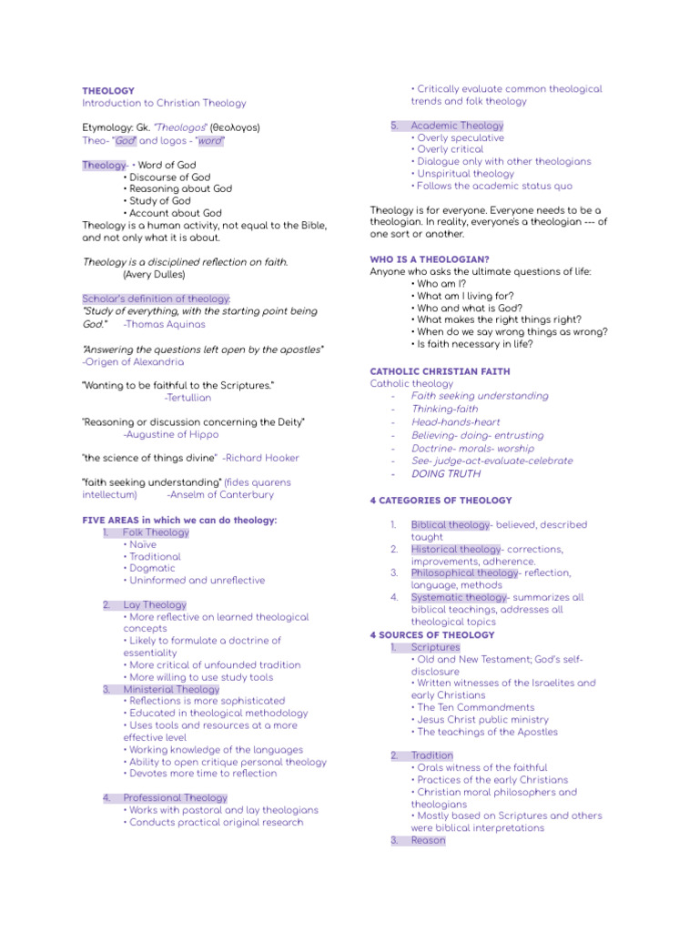 Theology Notes ? Midterms | PDF | Bible | Revelation