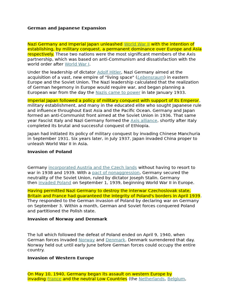 World War II Text Exam Eng 2 | PDF | Axis Powers | Normandy Landings