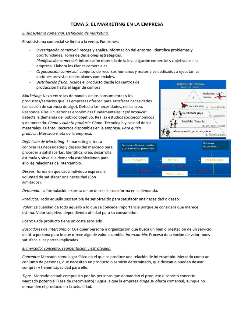 Tema 5 OGE | PDF | Producto (Negocio) | Marketing