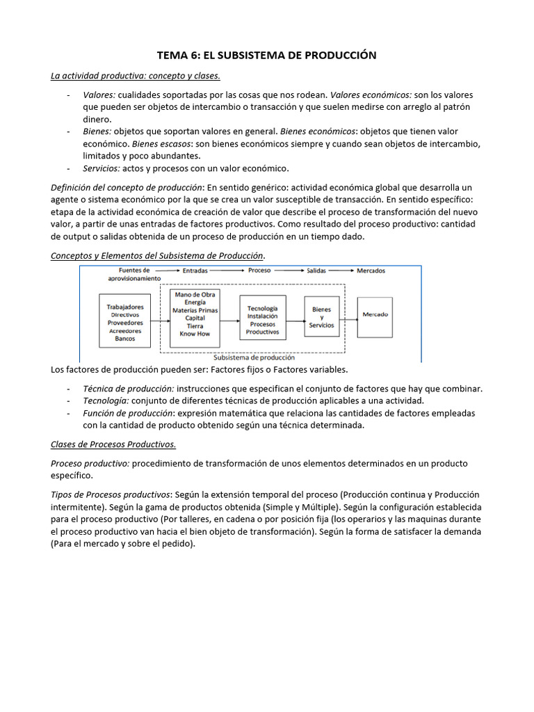 Tema 6 OGE | PDF | Bienes | Factores de producción