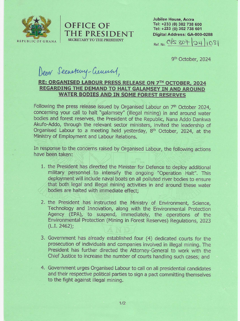 Letter To Organised Labour | PDF