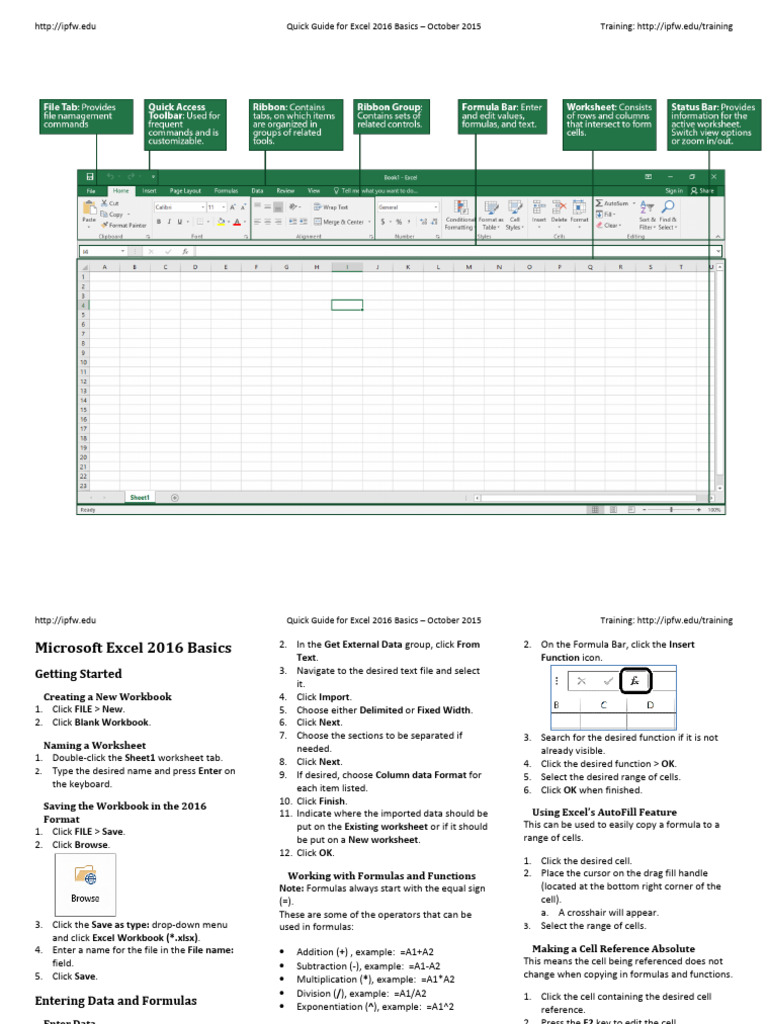Microsoft Excel 2016 Basics | PDF | Microsoft Excel | Computer Keyboard