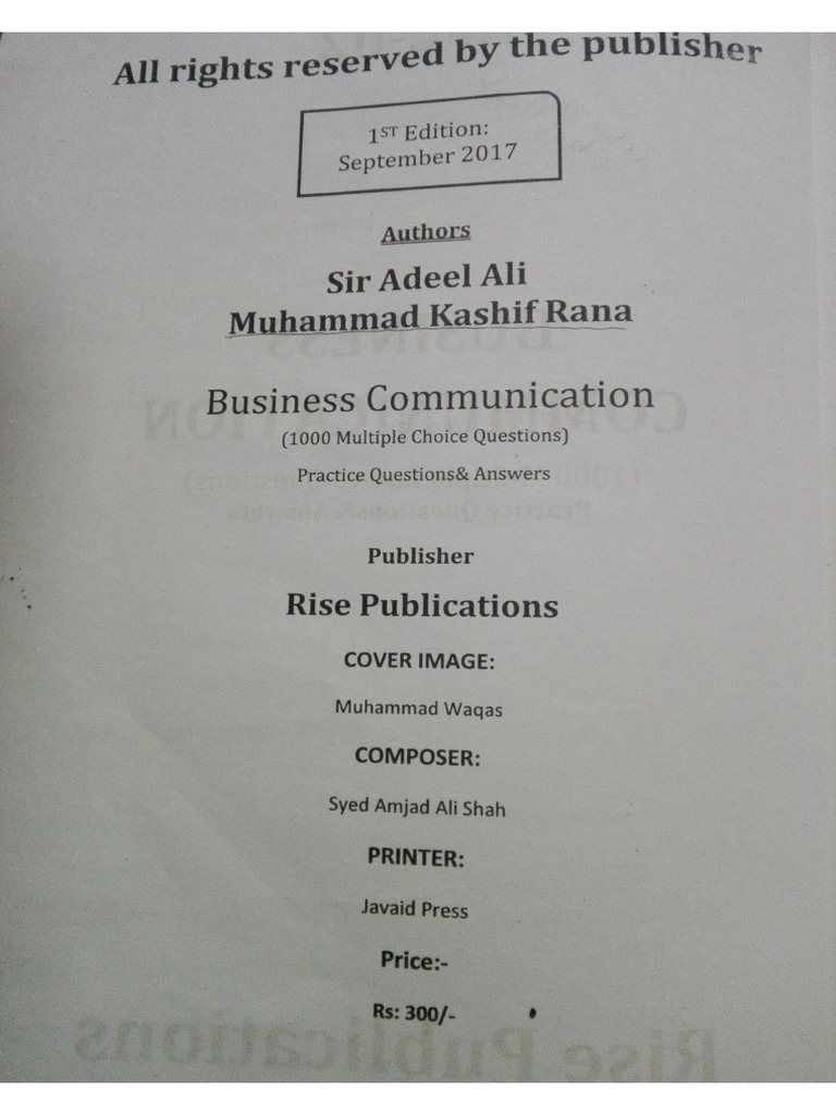 Afc-2 Rise BC Mcqs Book | PDF