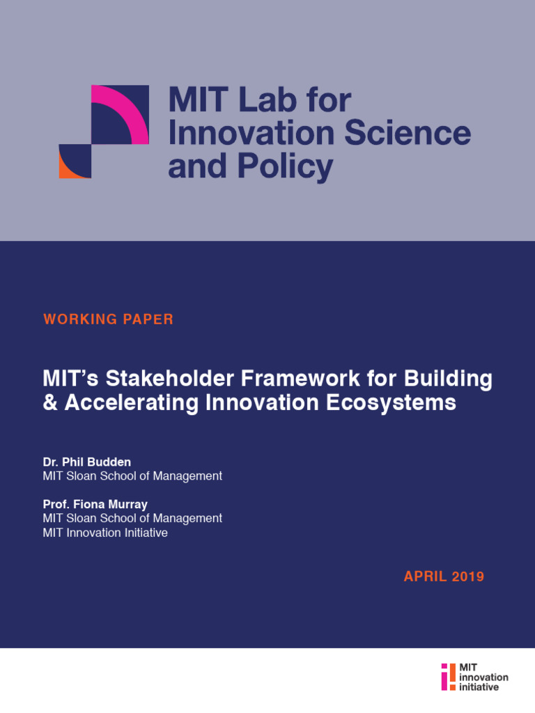 MIT's Framework for Innovation Ecosystems | PDF | Entrepreneurship ...